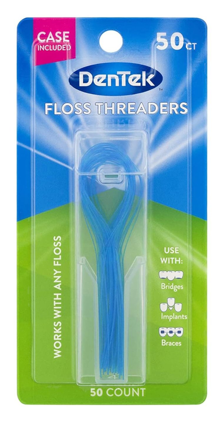 DenTek Floss Threaders | For Braces, Bridges, and Implants | 50 Count ...