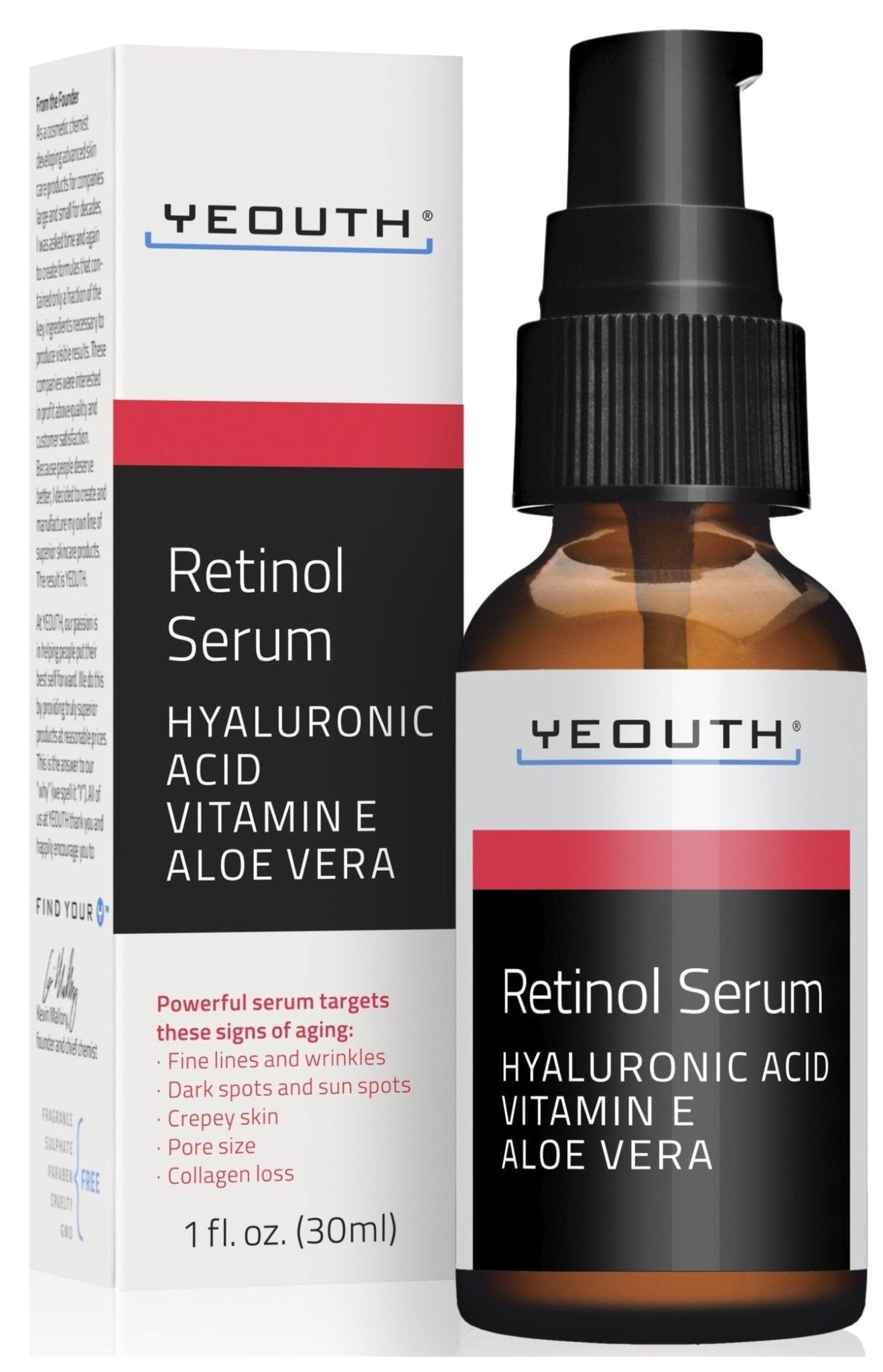 Shop Yeouth retinol 25 serum with hyaluronic acid vitamin c and aloe ...